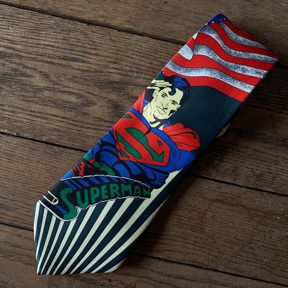 Vintage | Accessories | Vintage Satin Superman Tie | Poshmark